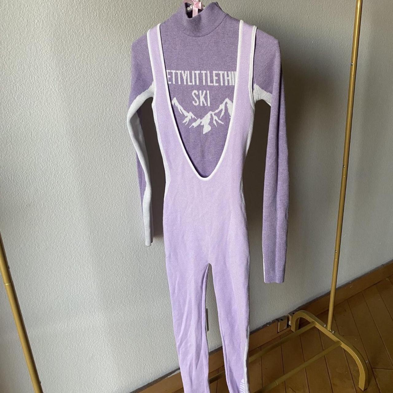 PrettyLittleThing lilac ski jacquard knitted unitard - Depop