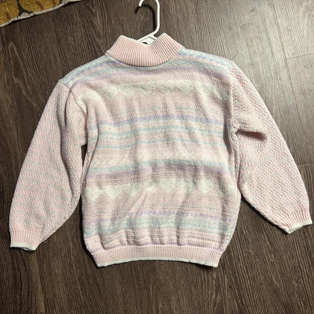 Vintage Knit pink grandma sweater Size... - Depop