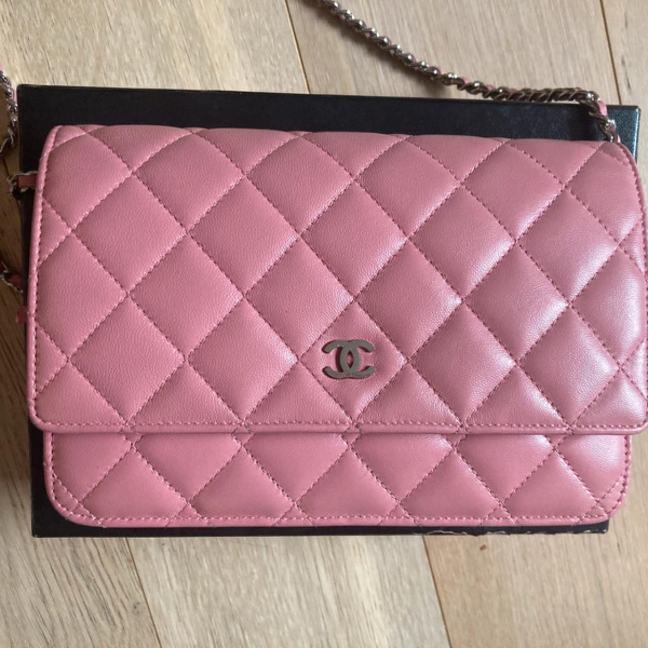 WOC pink Chanel Wallet on chain pink Some traces... - Depop