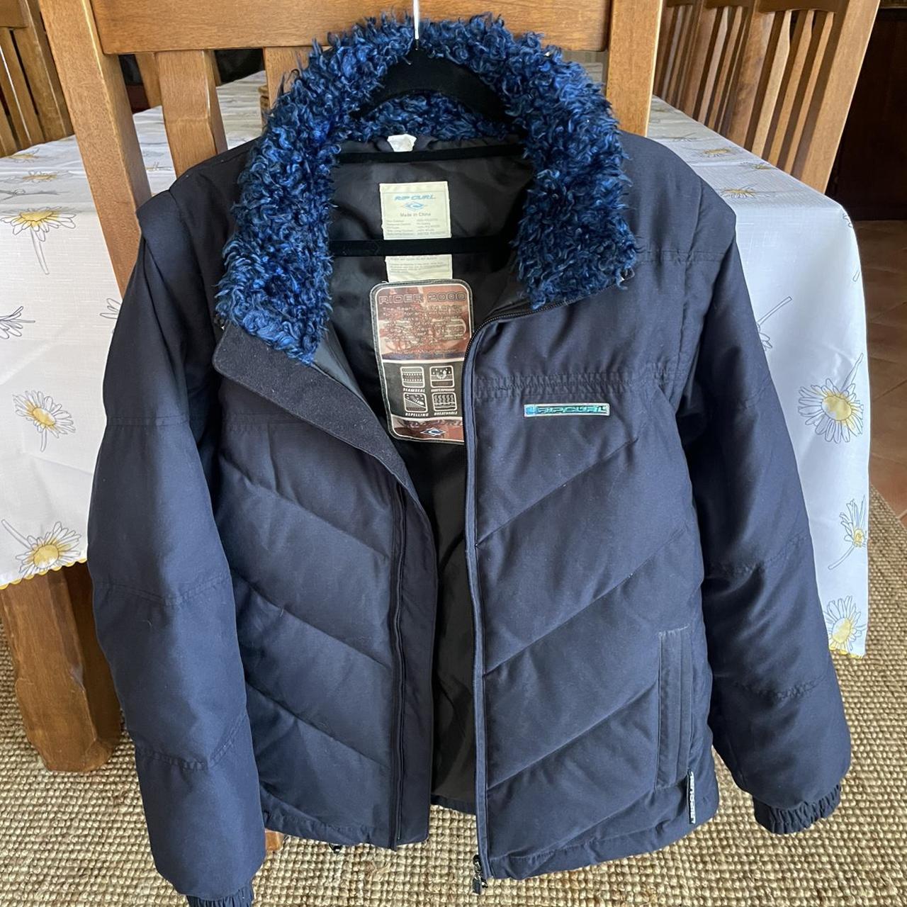 Rip Curl Women's Blue and Navy Jacket | Depop