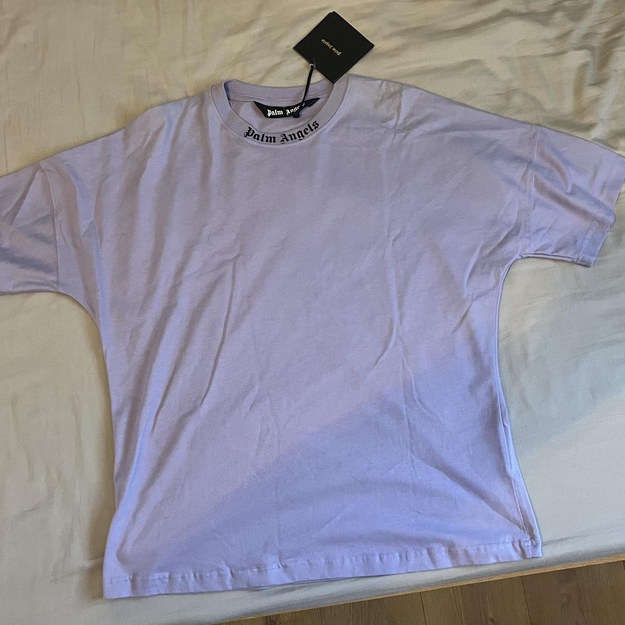 Medium light-purple oversize palm angels t shirt.... - Depop
