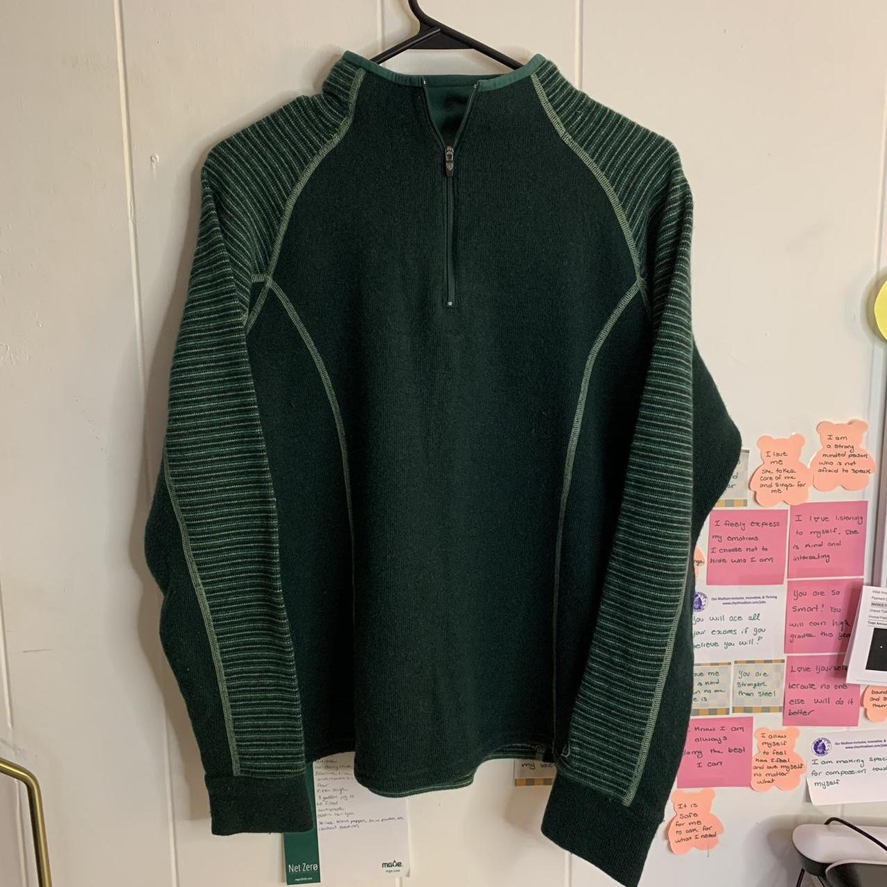 Kuhl shades of green wool sweatshirt Thick knit... | Depop