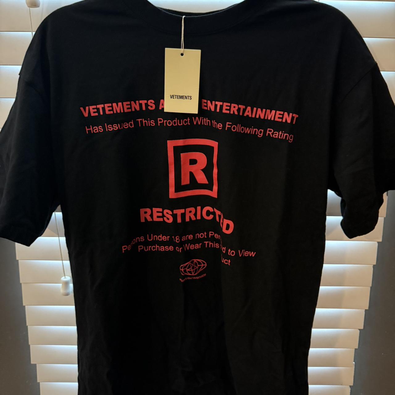 Vetements Rated R Graphic tee tagged - Depop