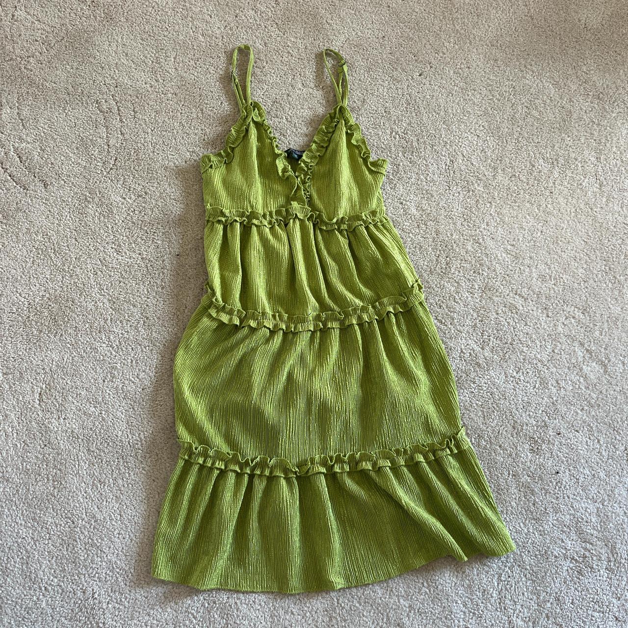 target wild fable brand green mini dress super... - Depop