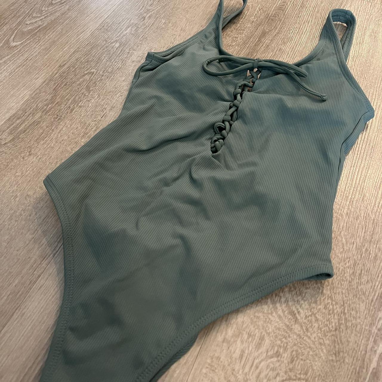 Olive one-piece swimsuit from Xhilaration (Target) - Depop