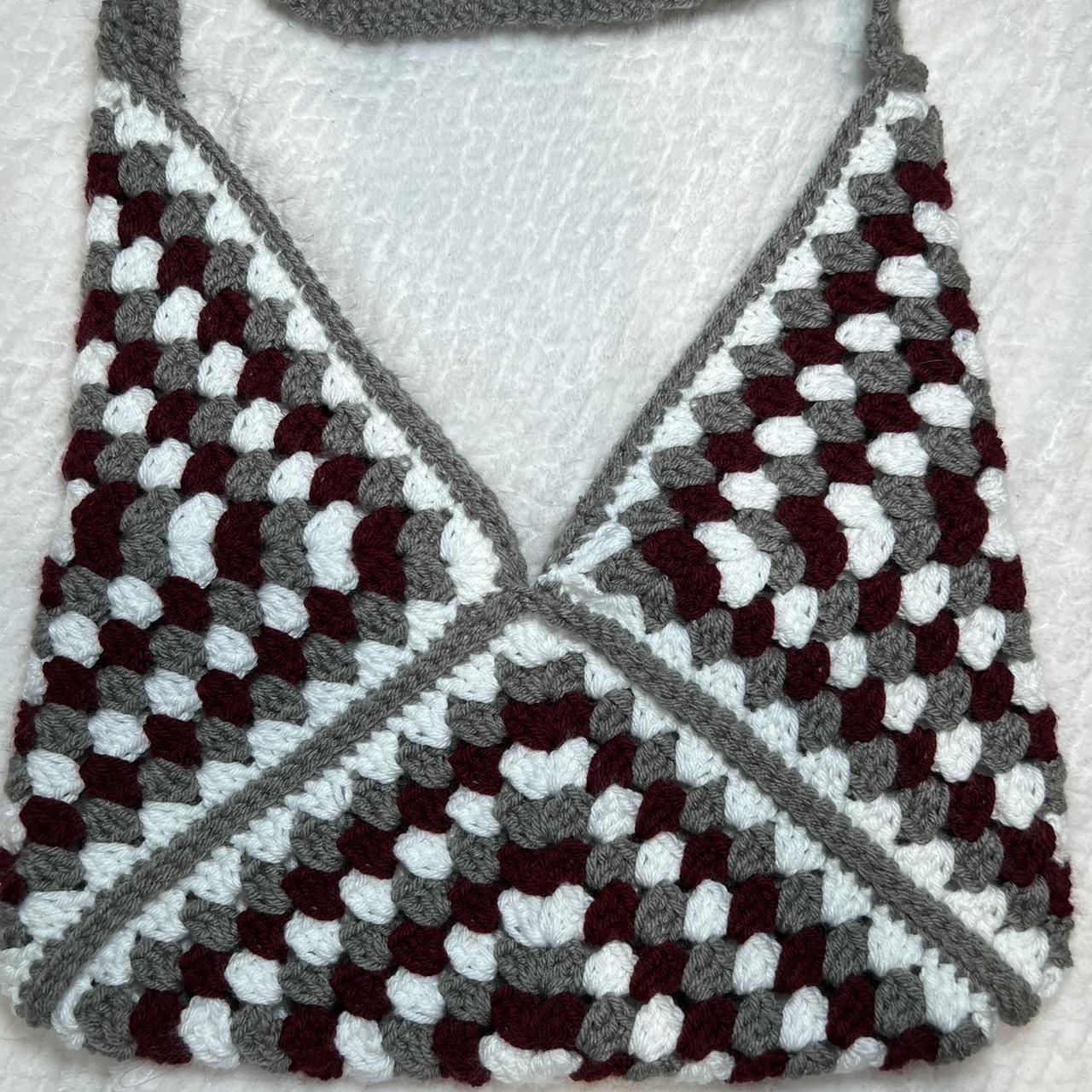 handmade crochet granny square shoulder bag -... - Depop