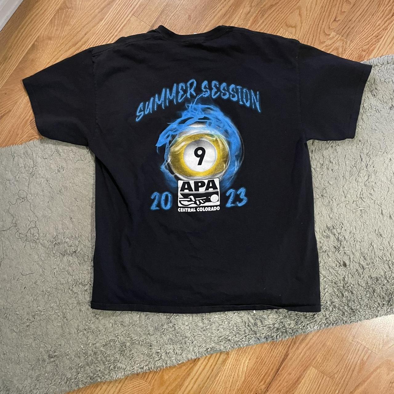 Black and blue APA Summer Session 2023 T-shirt... | Depop