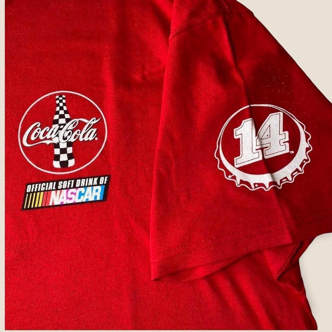 Red NASCAR Coca-cola logo T-shirt with large NASCAR... - Depop