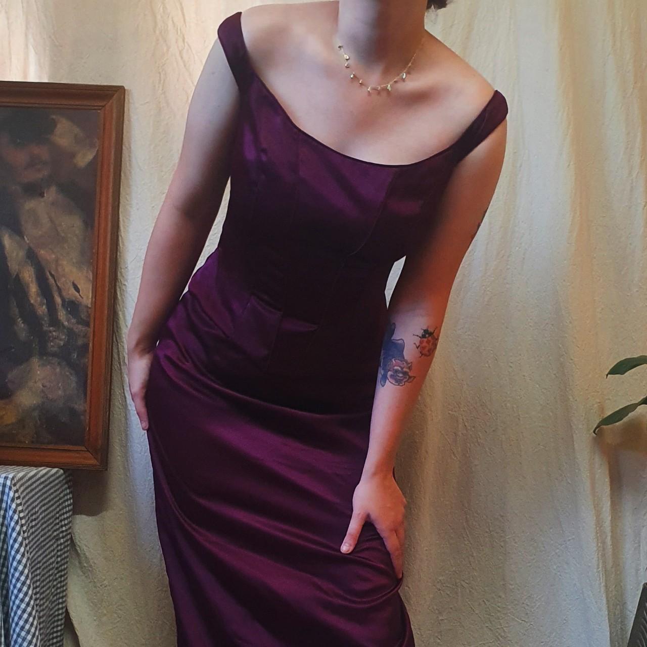 Deep maroon stain two peice formal dress. Boned... - Depop