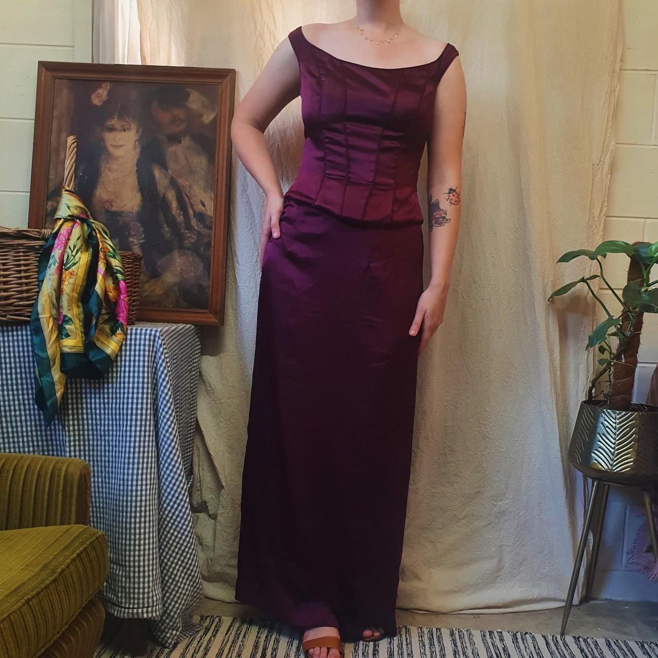 Deep maroon stain two peice formal dress. Boned... - Depop