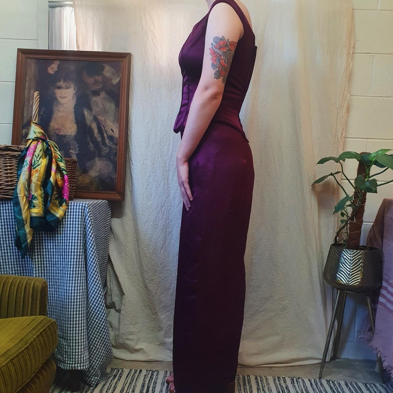 Deep maroon stain two peice formal dress. Boned... - Depop