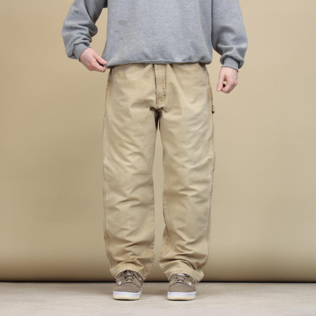 Tan Dickies carpenter jeans W38L30 Loose canvas... - Depop