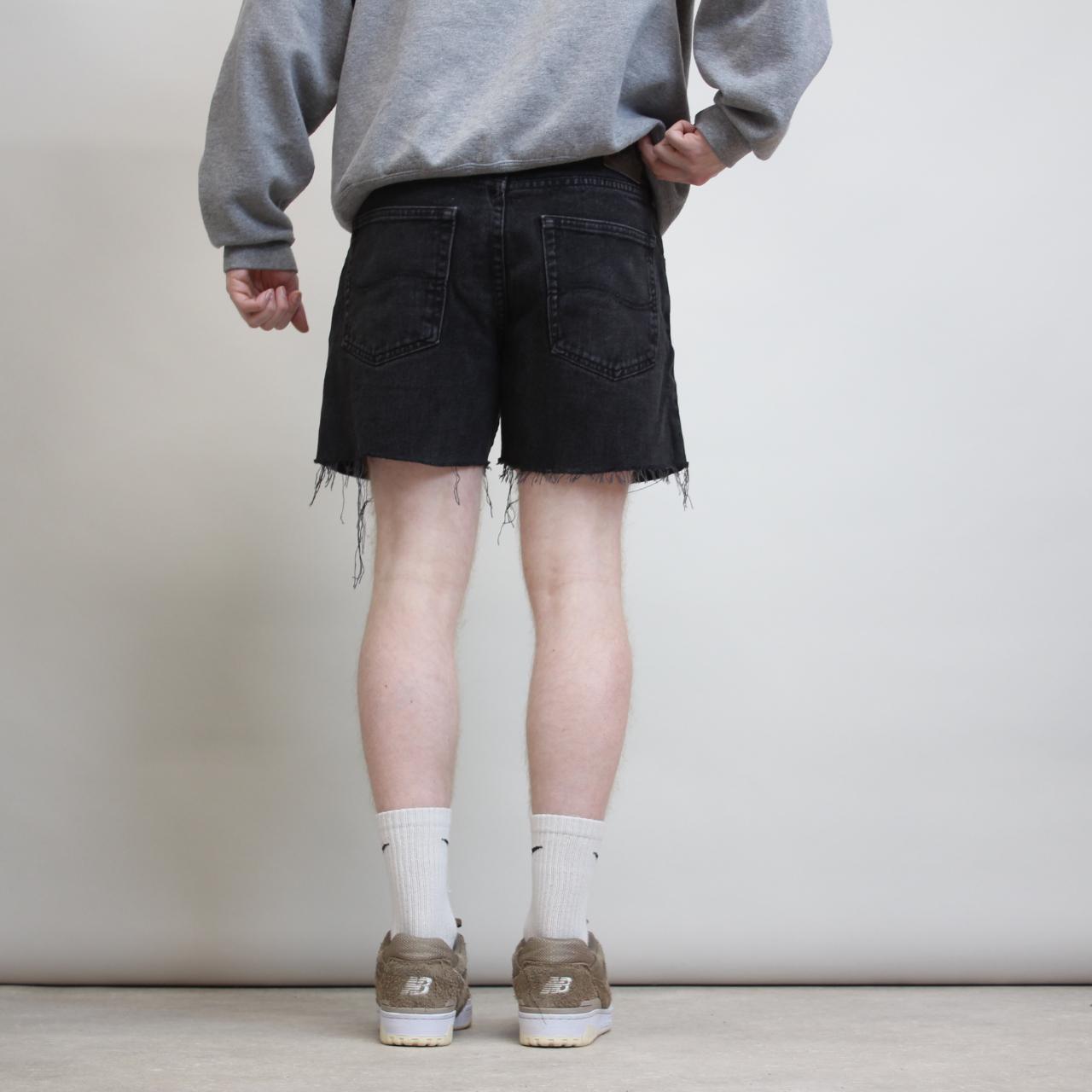 Black Lee cut jorts W33 Faded black loose denim... | Depop