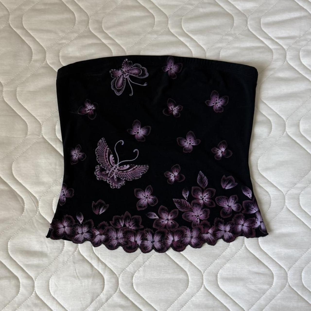 Gorgeous vintage beaded butterfly tube top Women’s... | Depop