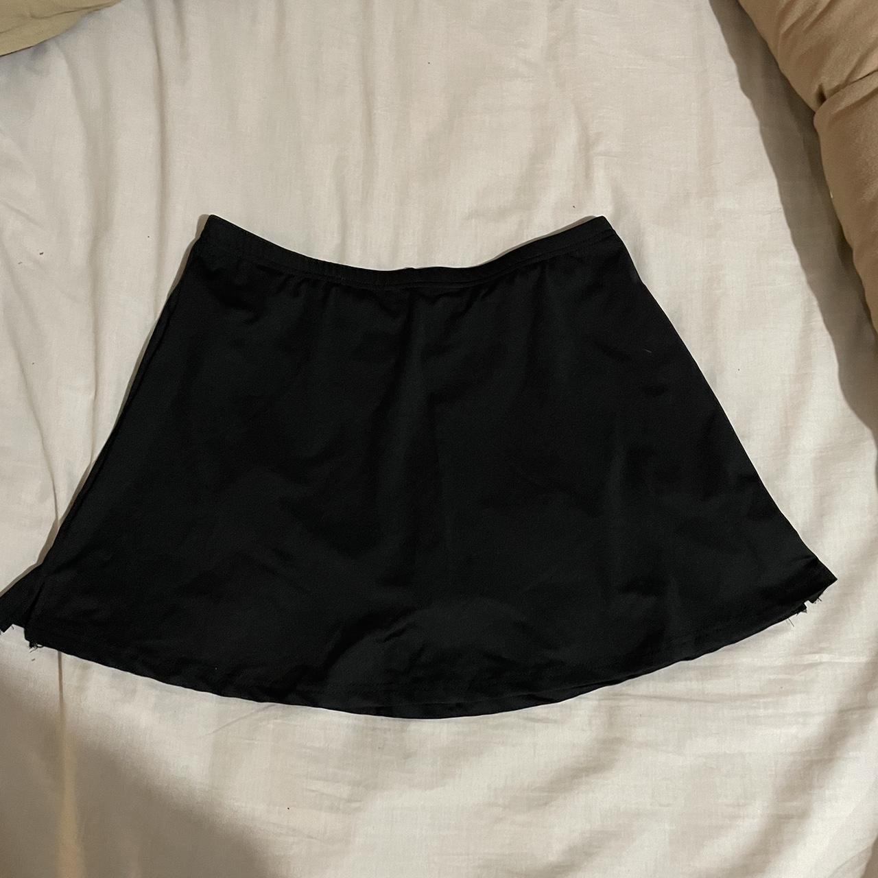 Standard basic black mini skirt stretchy material... - Depop