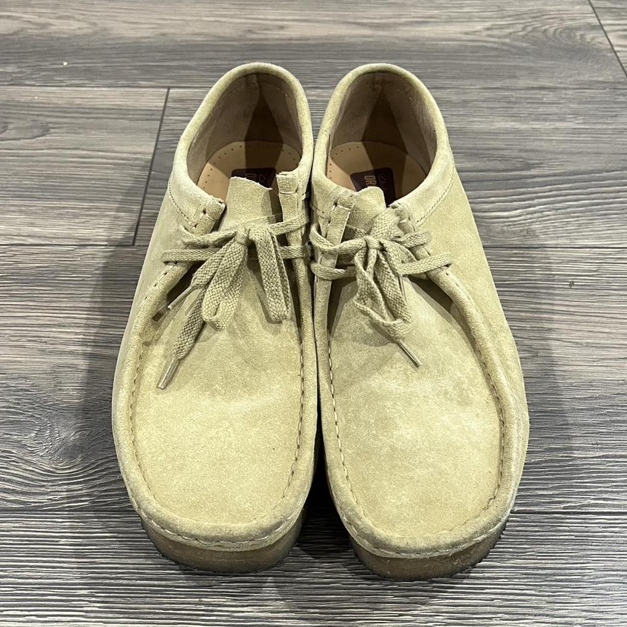 Low Tan Clark Wallabees, Great Condition, Comes... - Depop