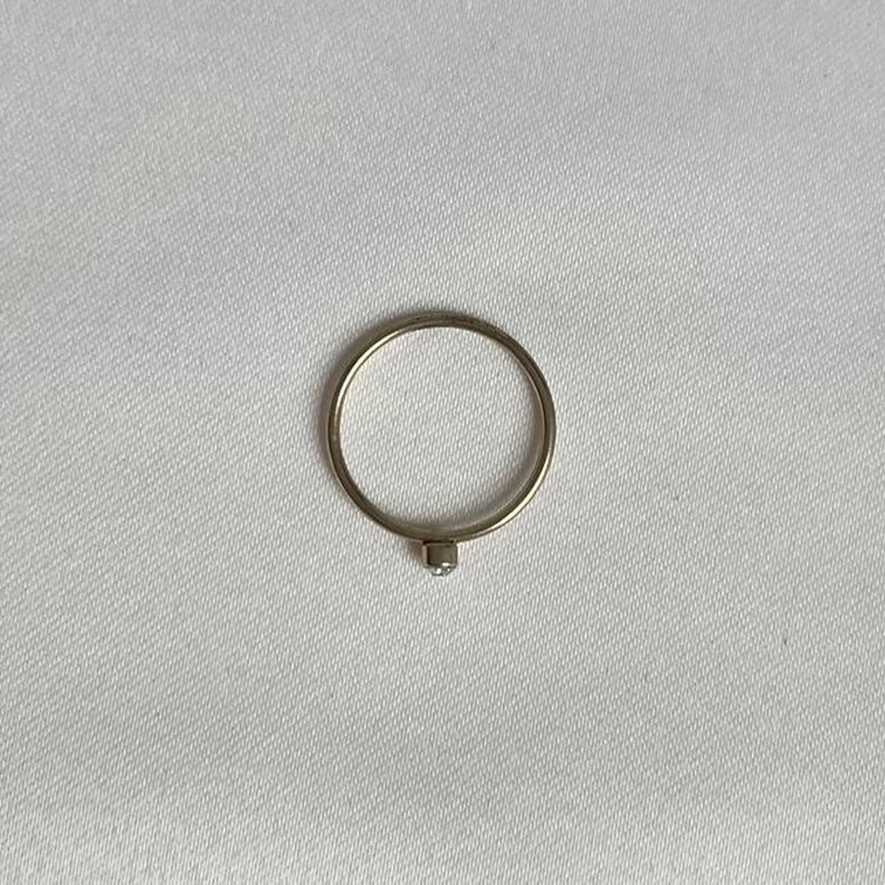 Gold diamanté ring Diameter: 18mm Size: 8 Paint... | Depop