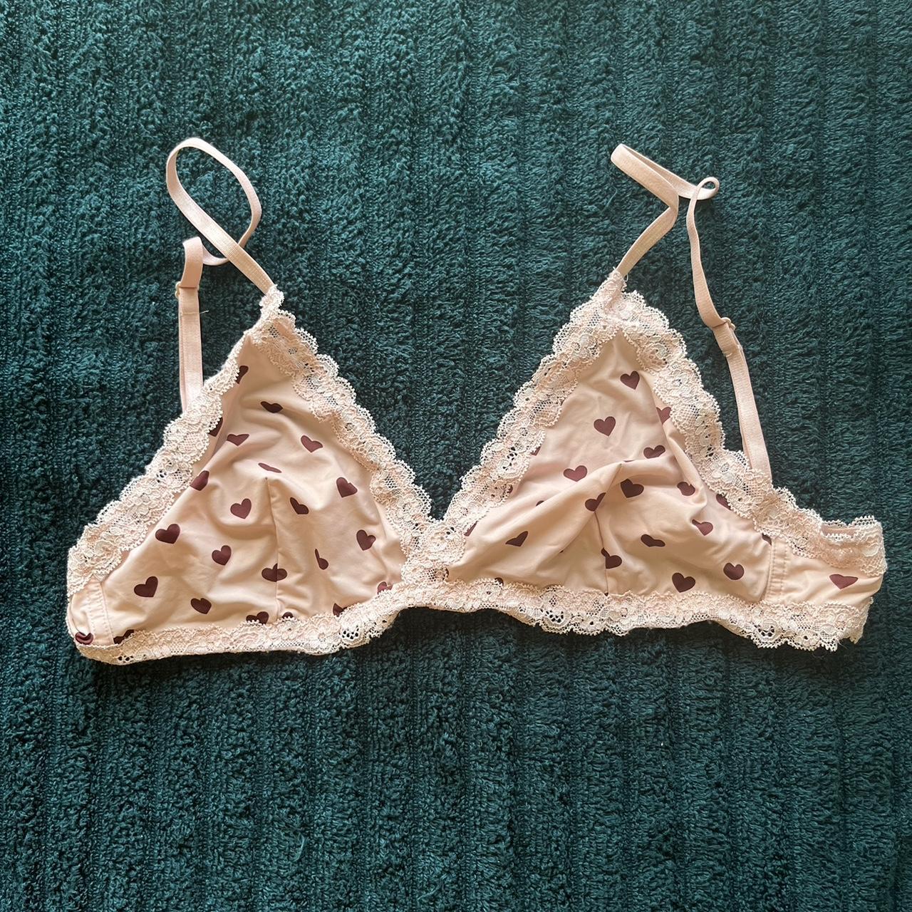 Monki Women's Red and Pink Bra | Depop