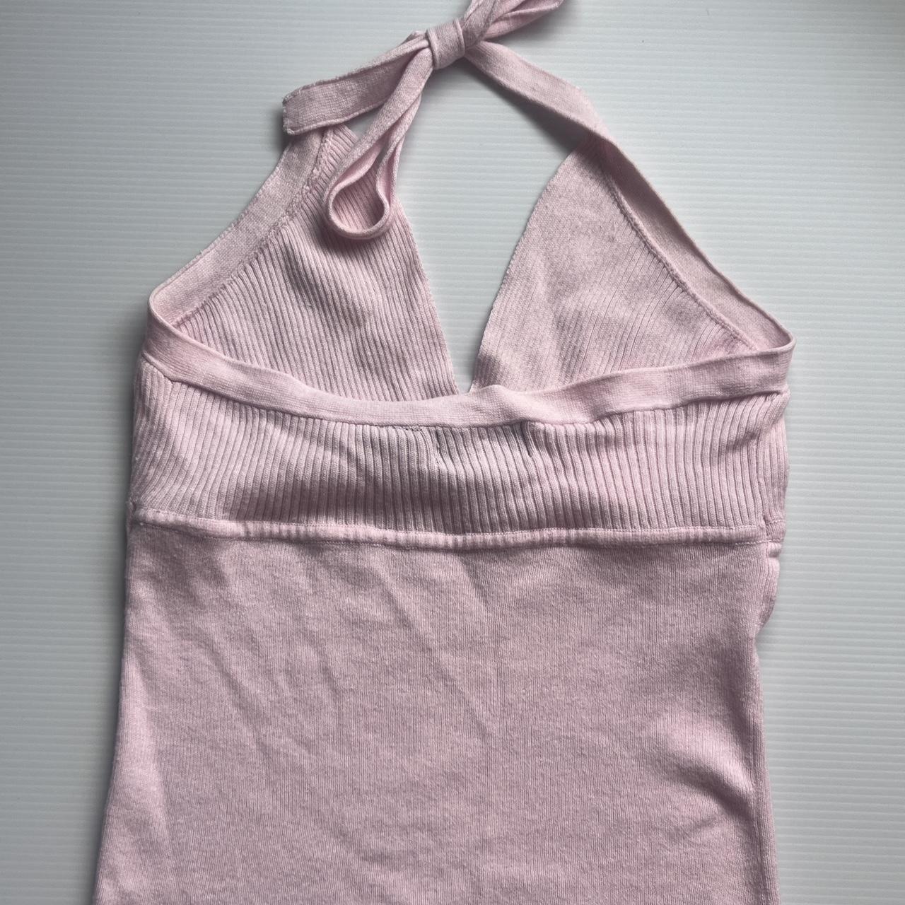 thrifted pink halter top some discoloration shown... - Depop