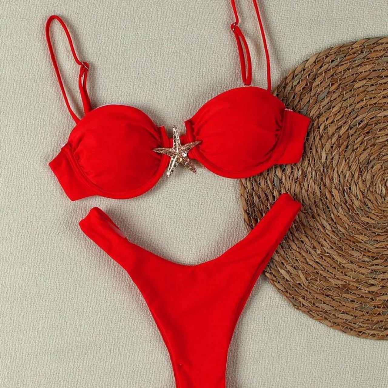 cuteeeee cherry red balconette bikini. new with... | Depop