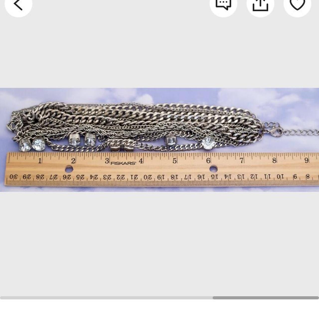 super cool chunky layered silver tone chain necklace... - Depop