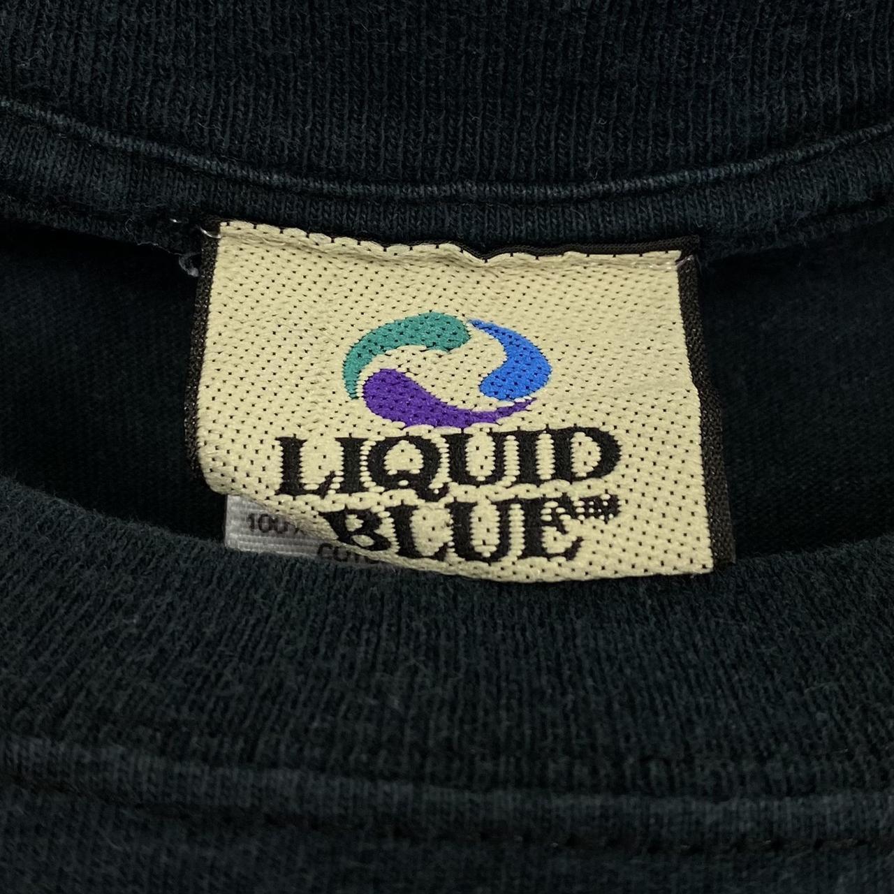 liquid blue Men's Black T-shirt | Depop