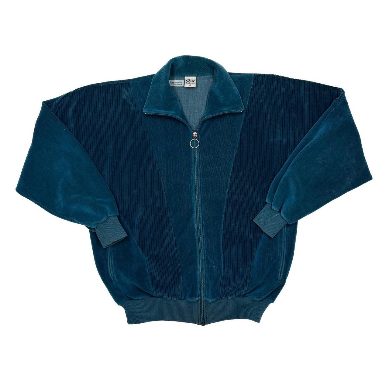 Vintage 90’s RUFF Colour Block Striped Velour Zip... - Depop