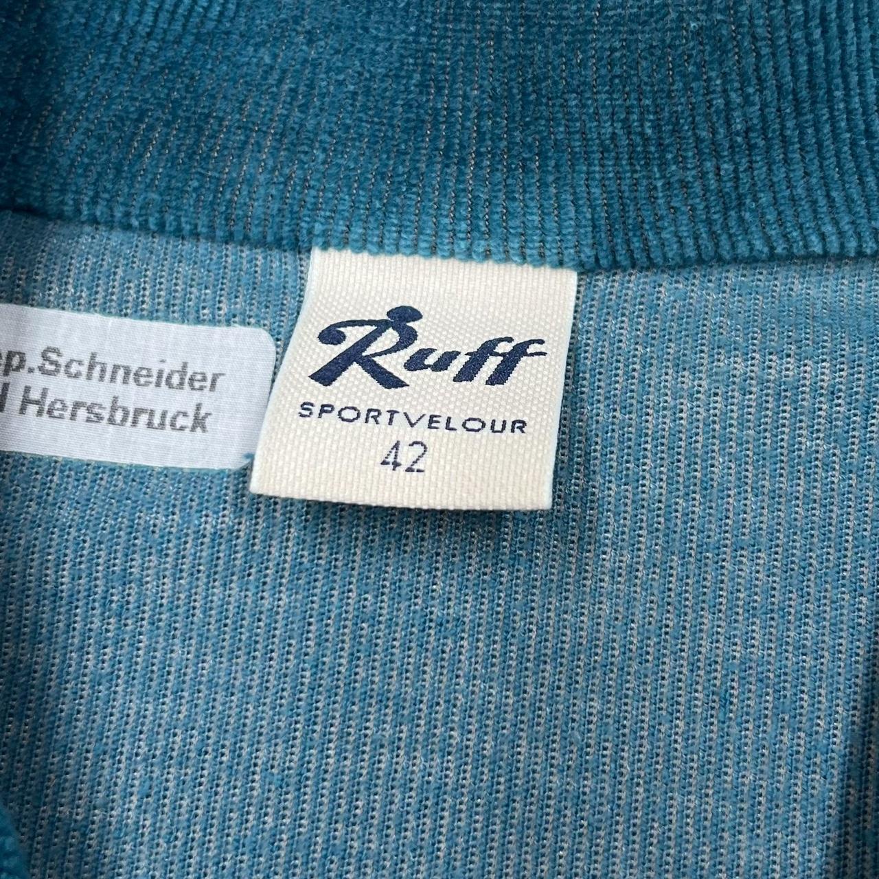 Vintage 90’s RUFF Colour Block Striped Velour Zip... - Depop