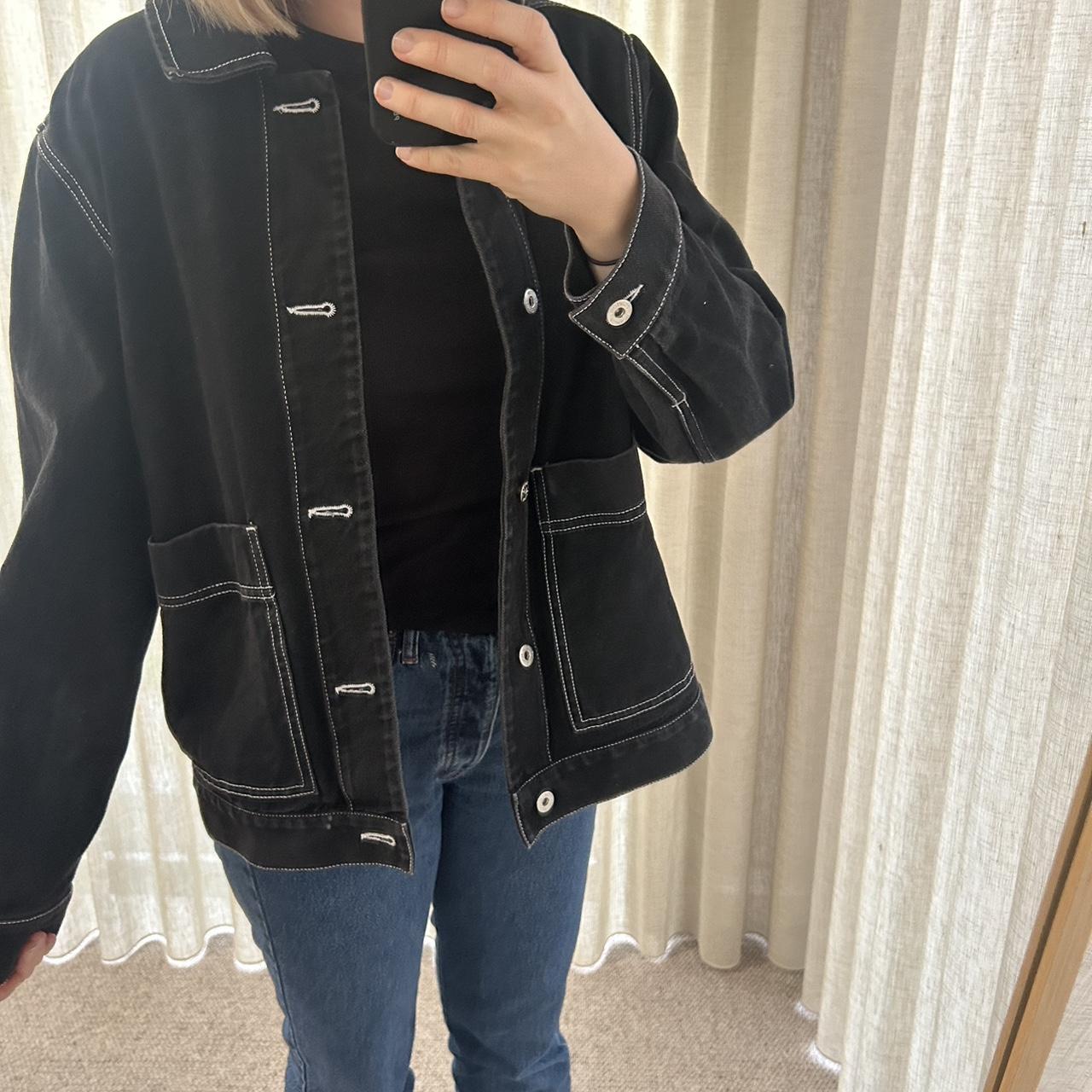 Kowtow black contrast stitching denim jacket. Size... - Depop