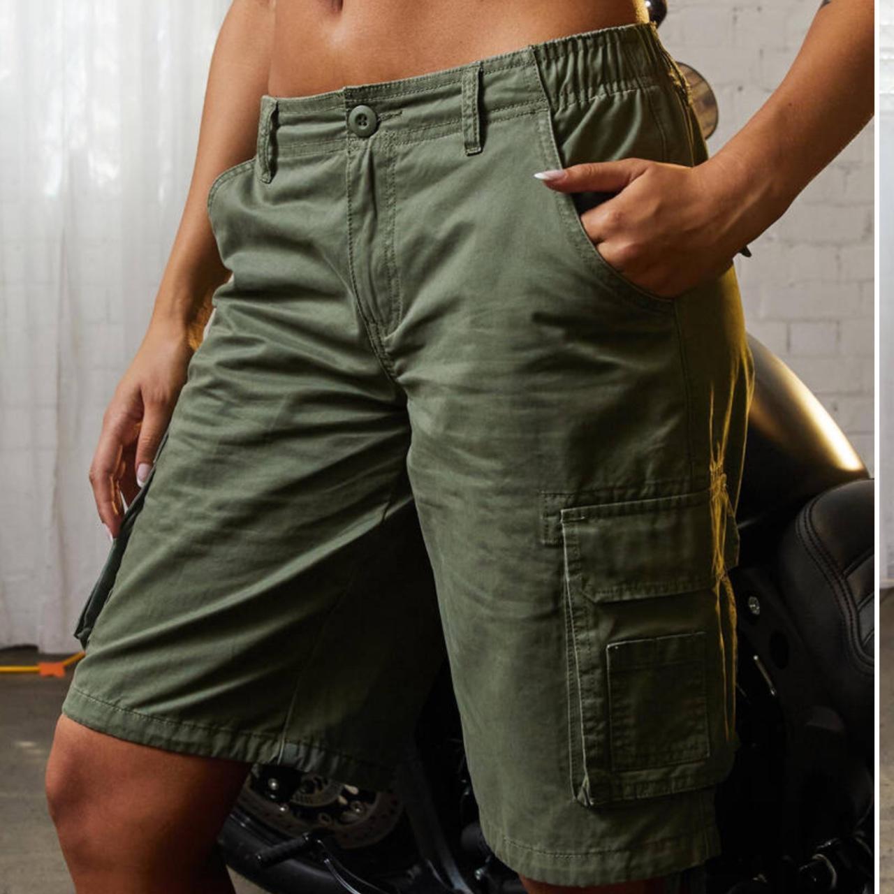 army green jorts brand new never worn retail for... - Depop