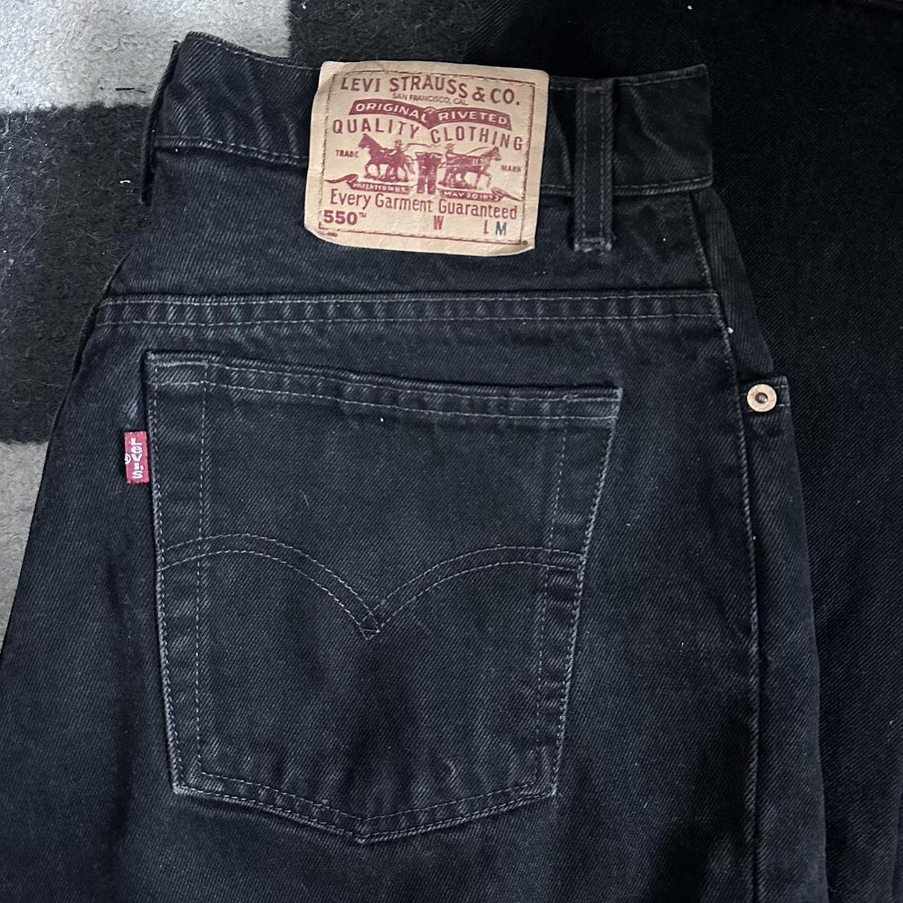 Levi’s 550 Black Denim Jeans Lightly worn but... - Depop