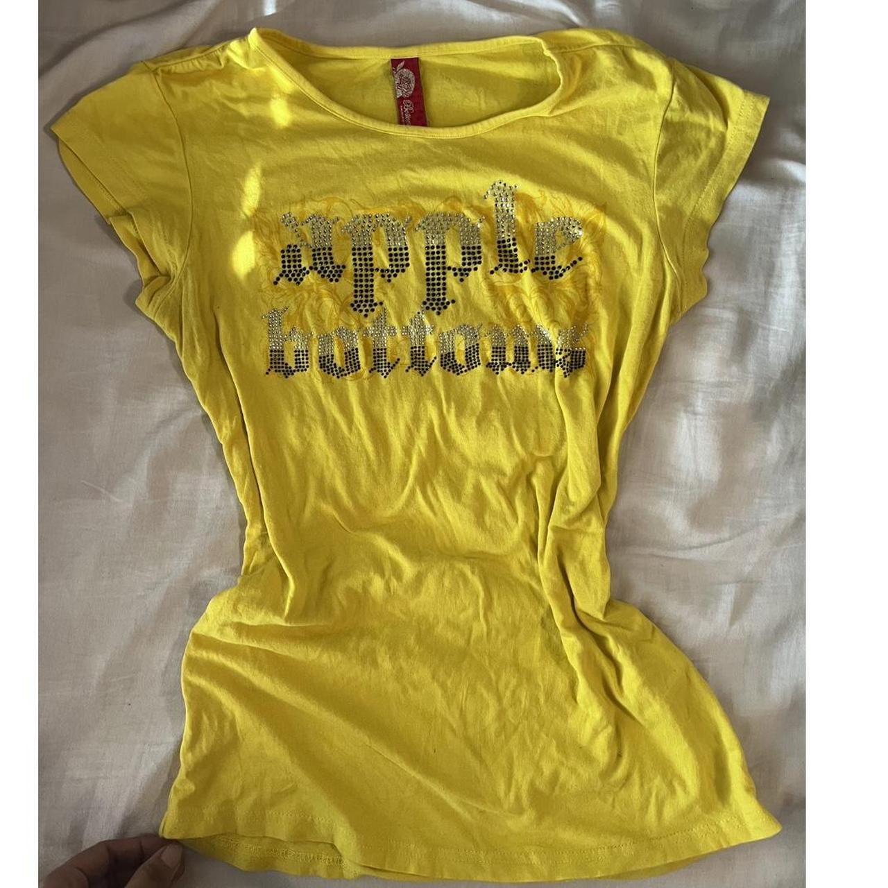 apple bottom yellow tee - Depop