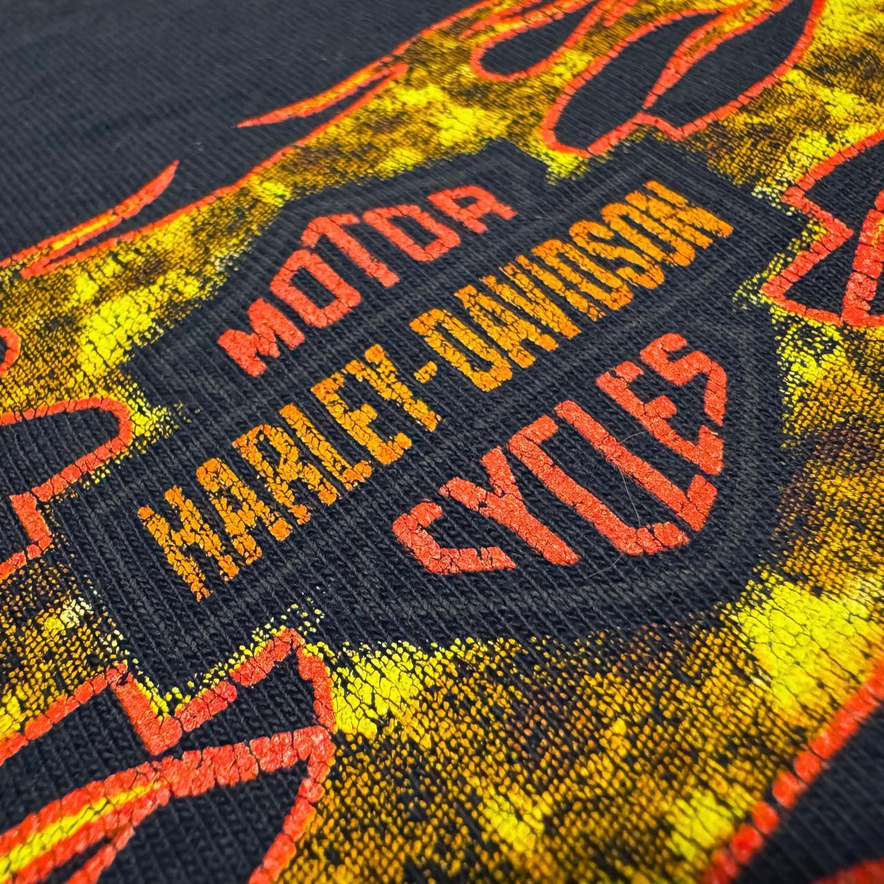 Harley Flame Thrashed Faded Black 2XL Cutting the... | Depop