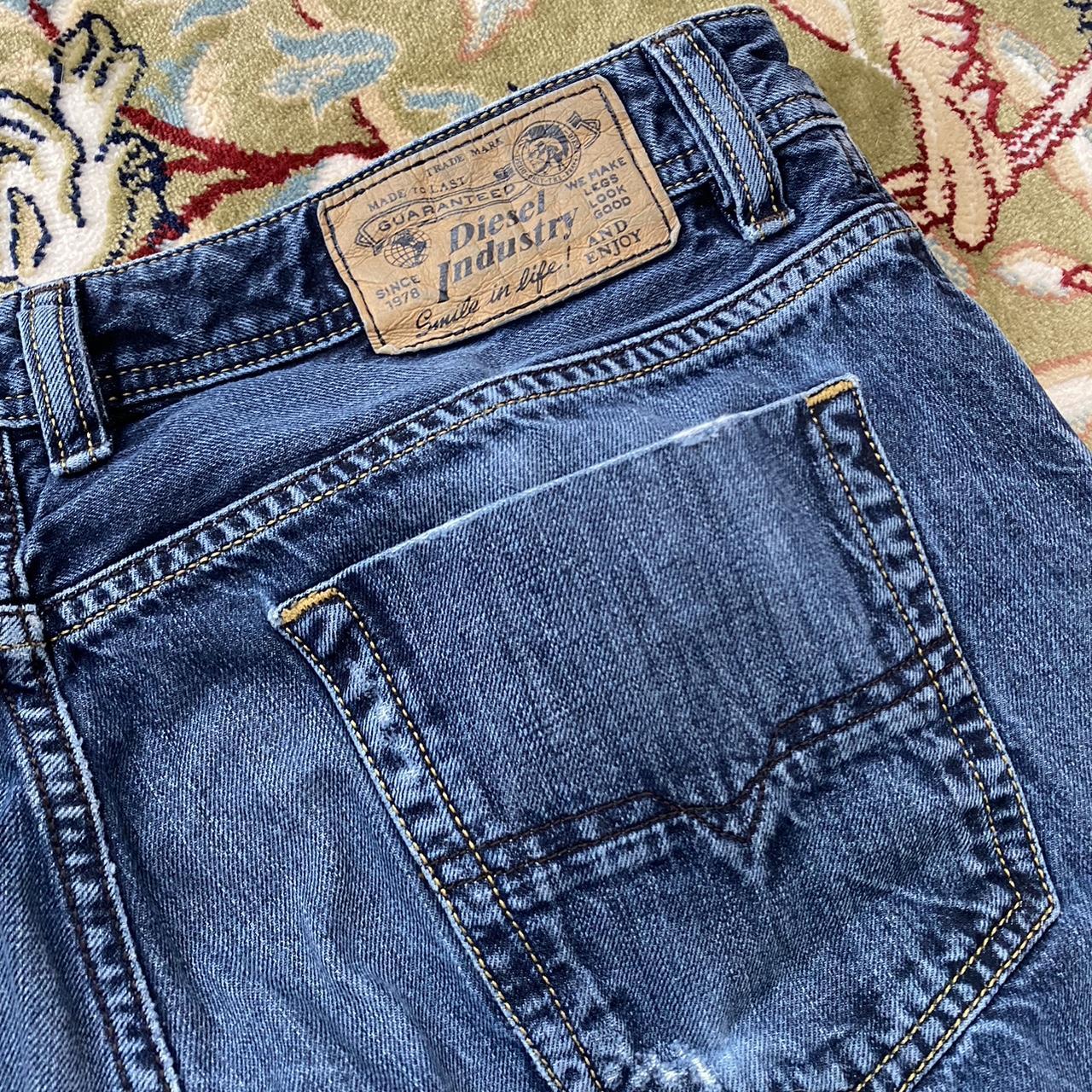 Dark Wash Frayed Authentic Diesel Jeans -... - Depop