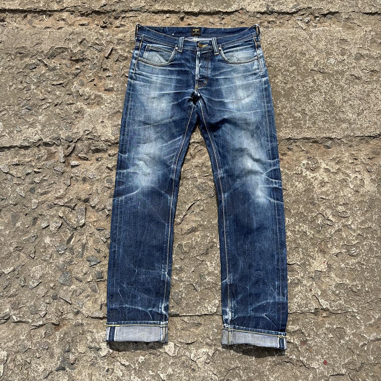 Lee 101S Selvedge Denim Faded Jeans Pants Total... - Depop