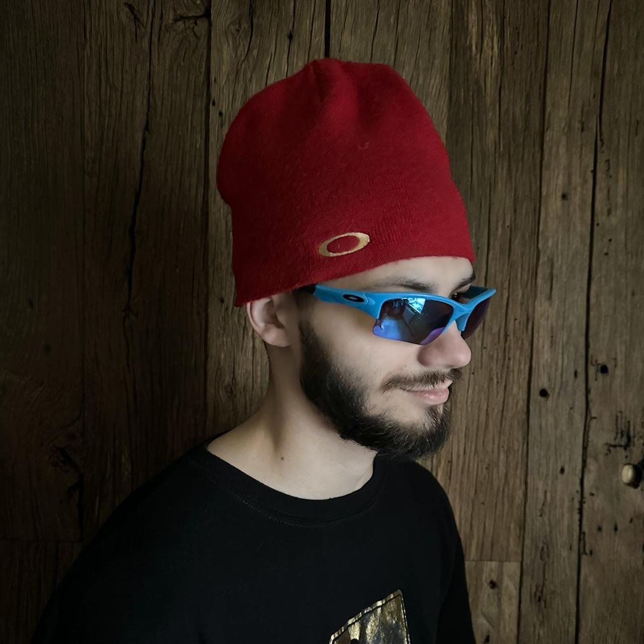 Vintage Y2K Oakley Red Beanie Hat Total condition -... - Depop