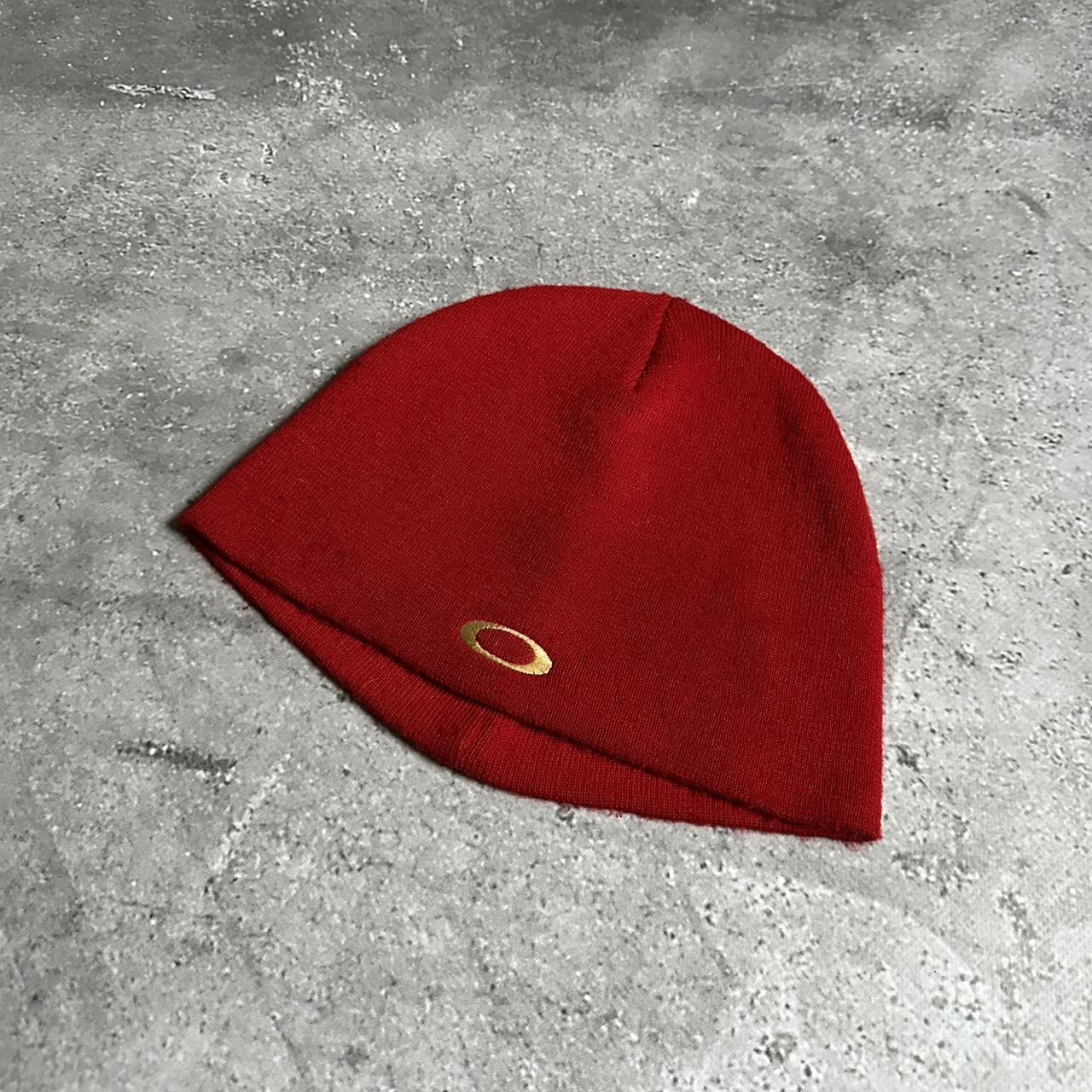 Vintage Y2K Oakley Red Beanie Hat Total condition -... - Depop