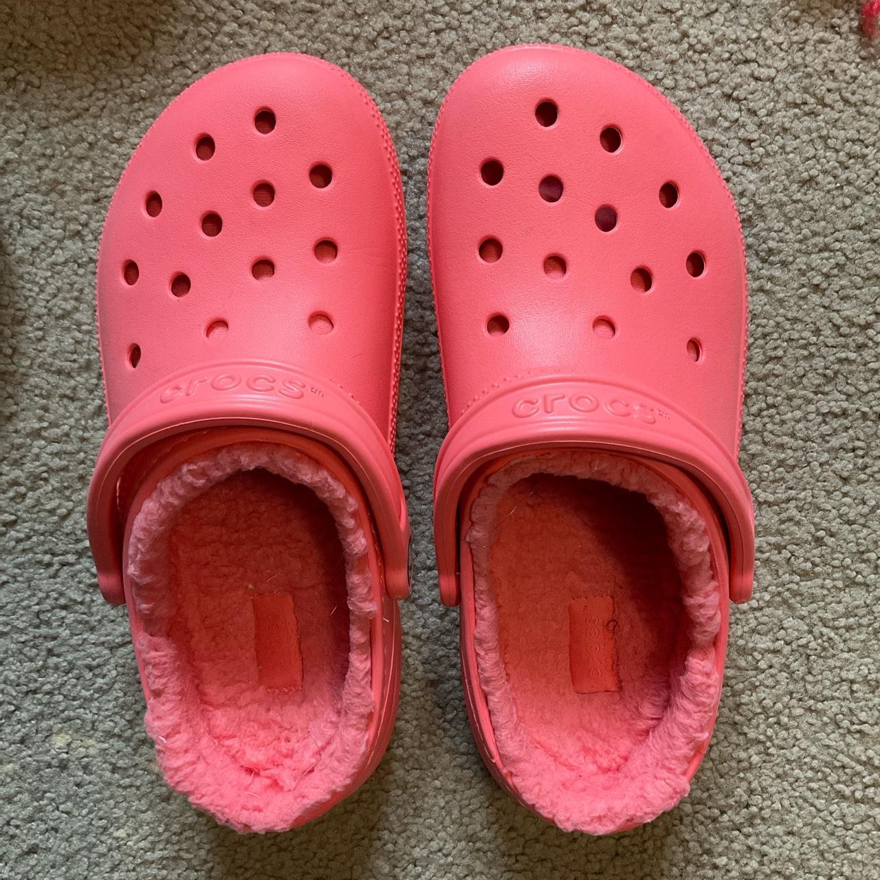 Fuzzy Crocs Coral Retail 59.99 worn maybe 2... - Depop