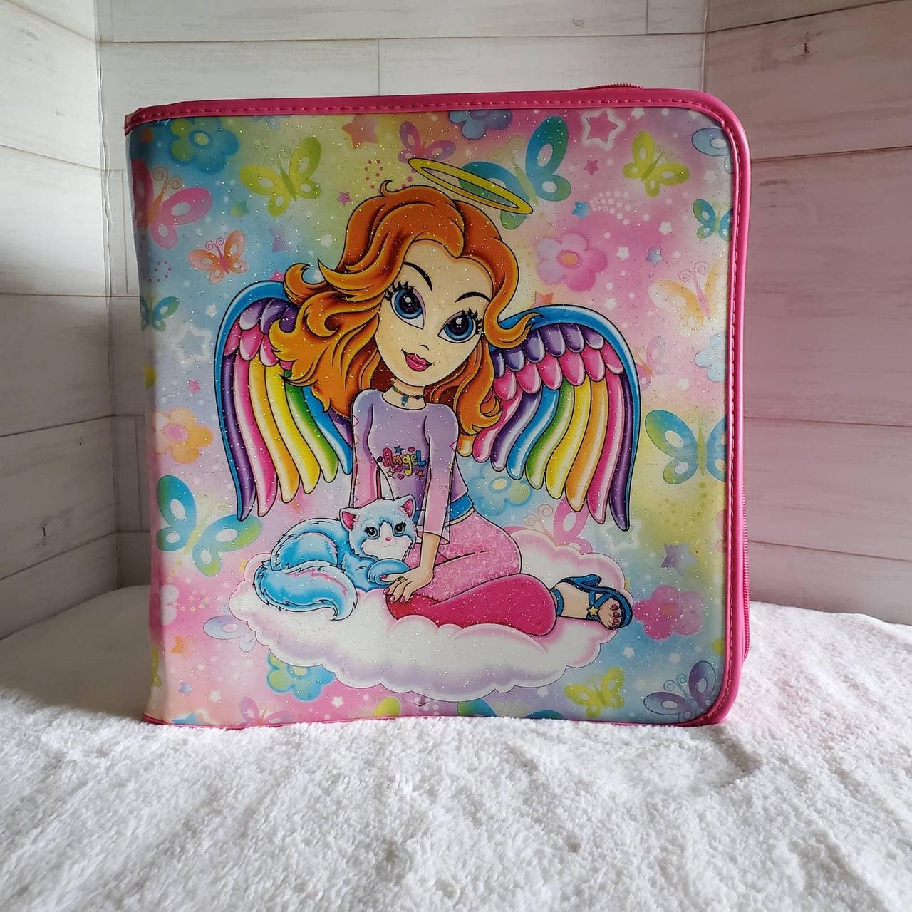 Vintage Lisa Frank 3 Ring Zip Round Binder. Pink,... | Depop