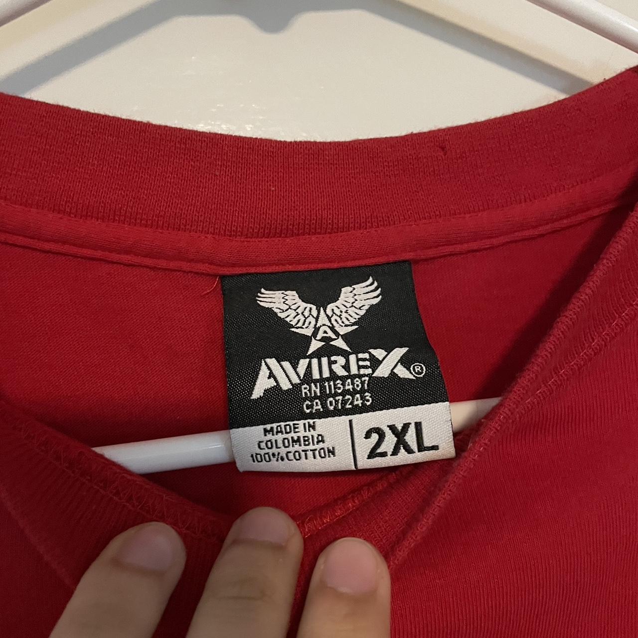 red avirex tshirt cropped from XXL to... - Depop
