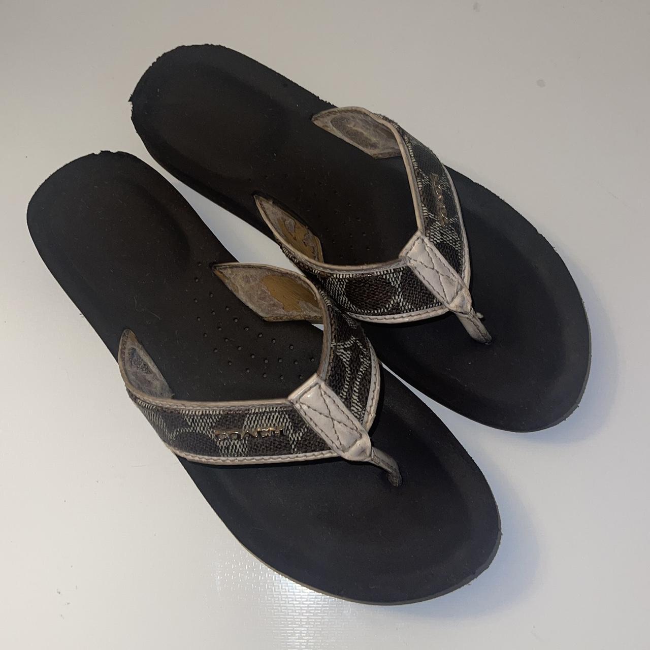 worn out vintage coach sandals - 8 years old... - Depop