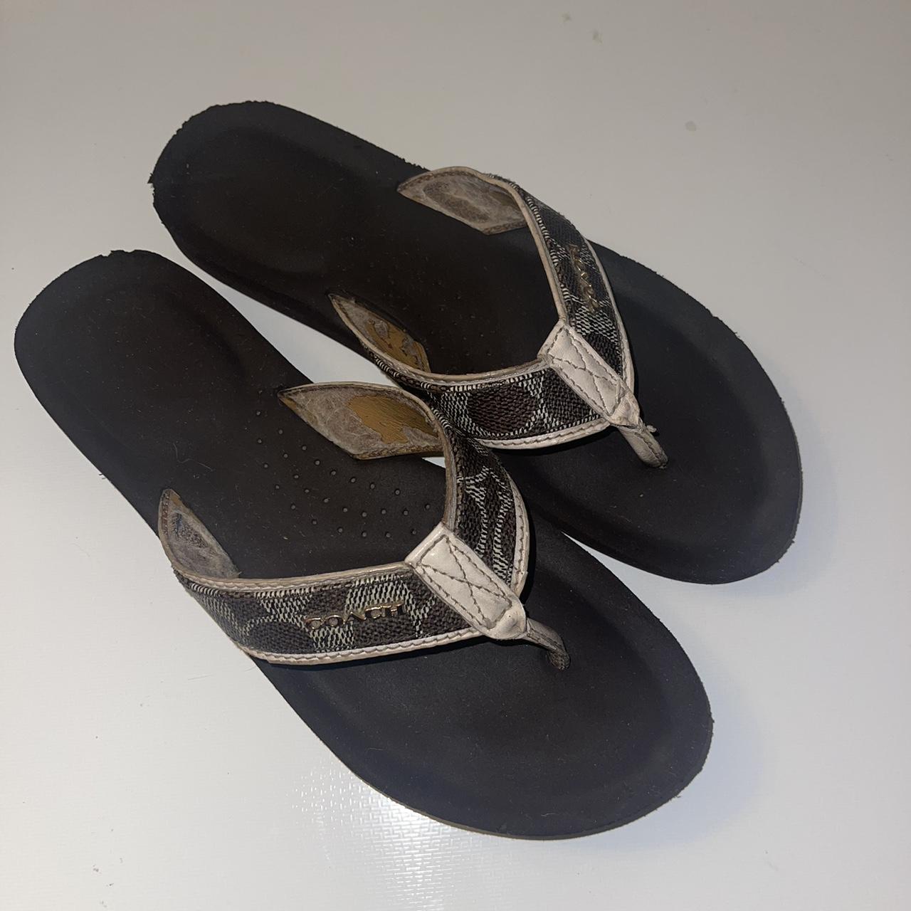 worn out vintage coach sandals - 8 years old... - Depop
