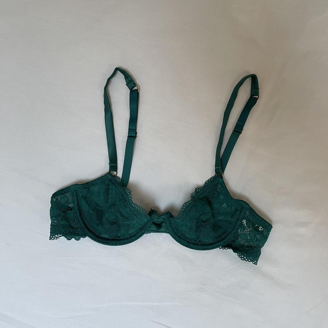 Topshop green lace bra. Size 32A. £10 + £3.50. - Depop