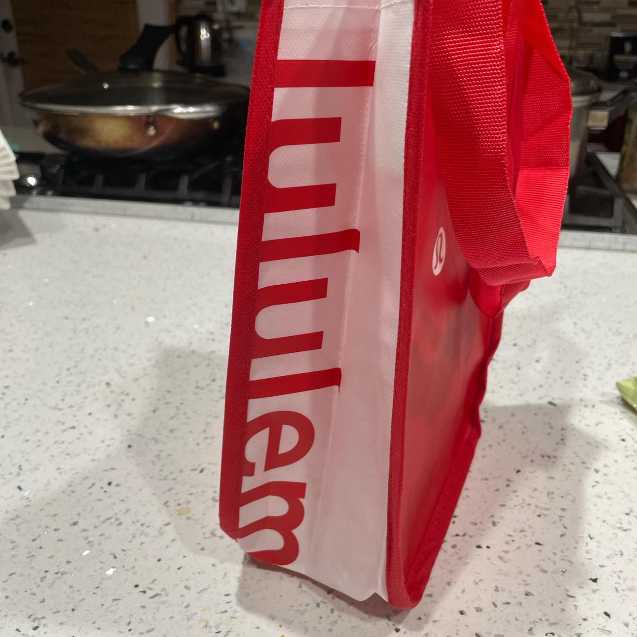 Lululemon red reusable grocery bag #lululemon - Depop
