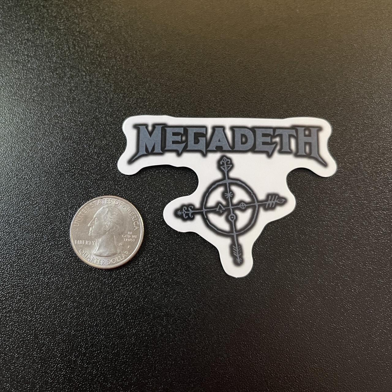 Megadeth Sticker Brand new. Coin is for size... - Depop