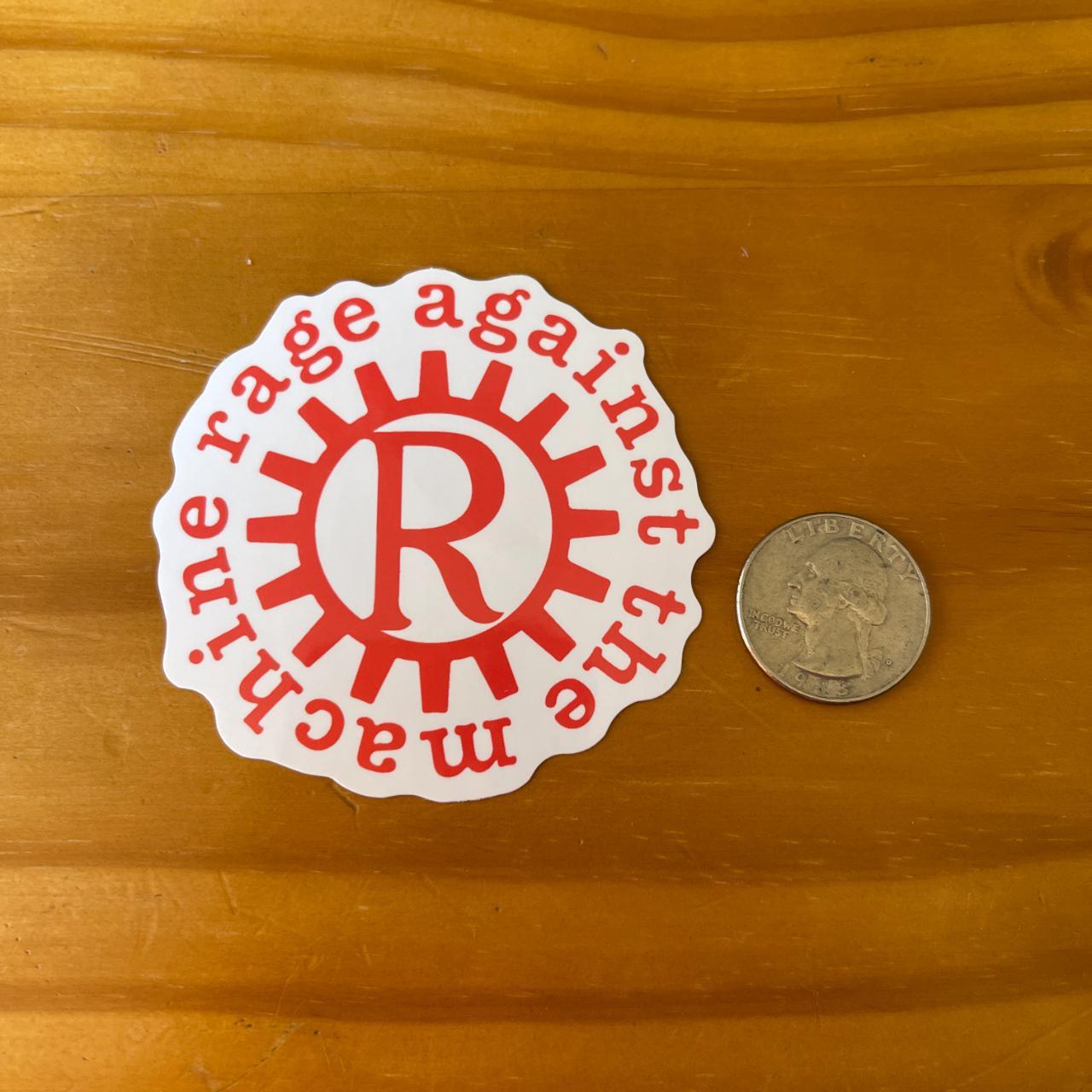 Rage Against The Machine Sticker Brand new. Coin is... - Depop