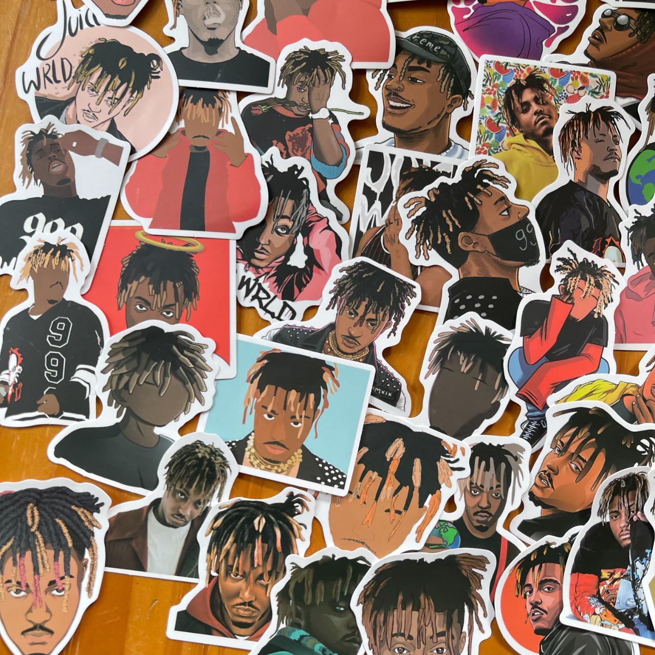 Juice Wrld Stickers Huge Lot of 52 YOU WILL RECEIVE... - Depop