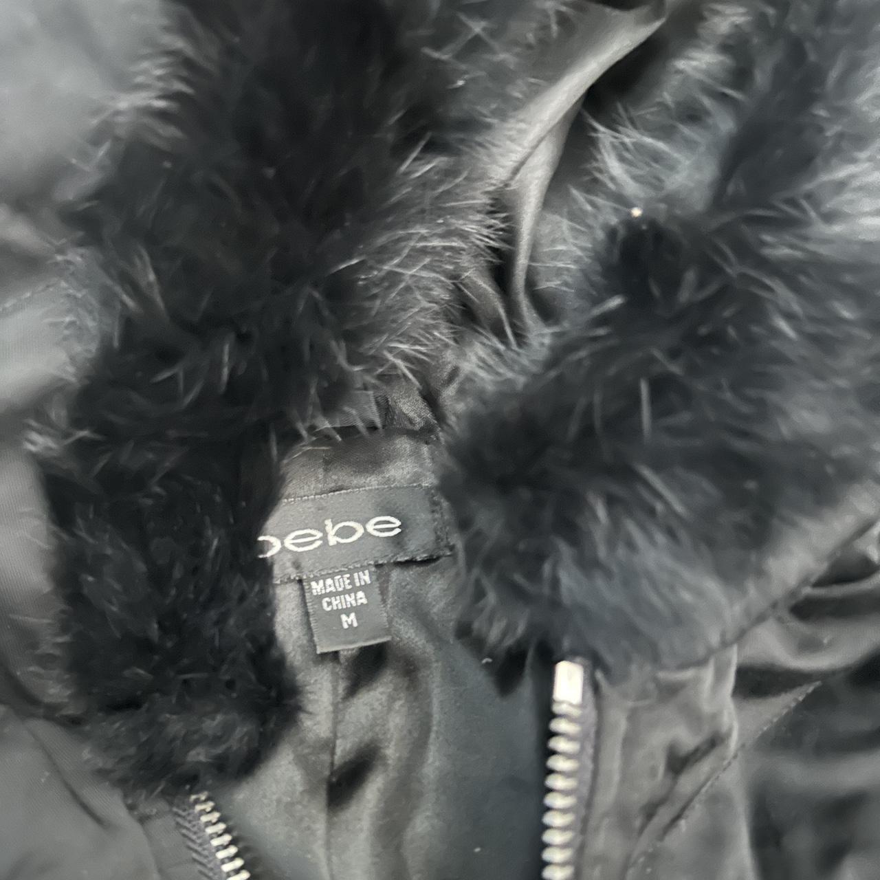 bebe vintage fur trim jacket size : M #vintage #bebe - Depop
