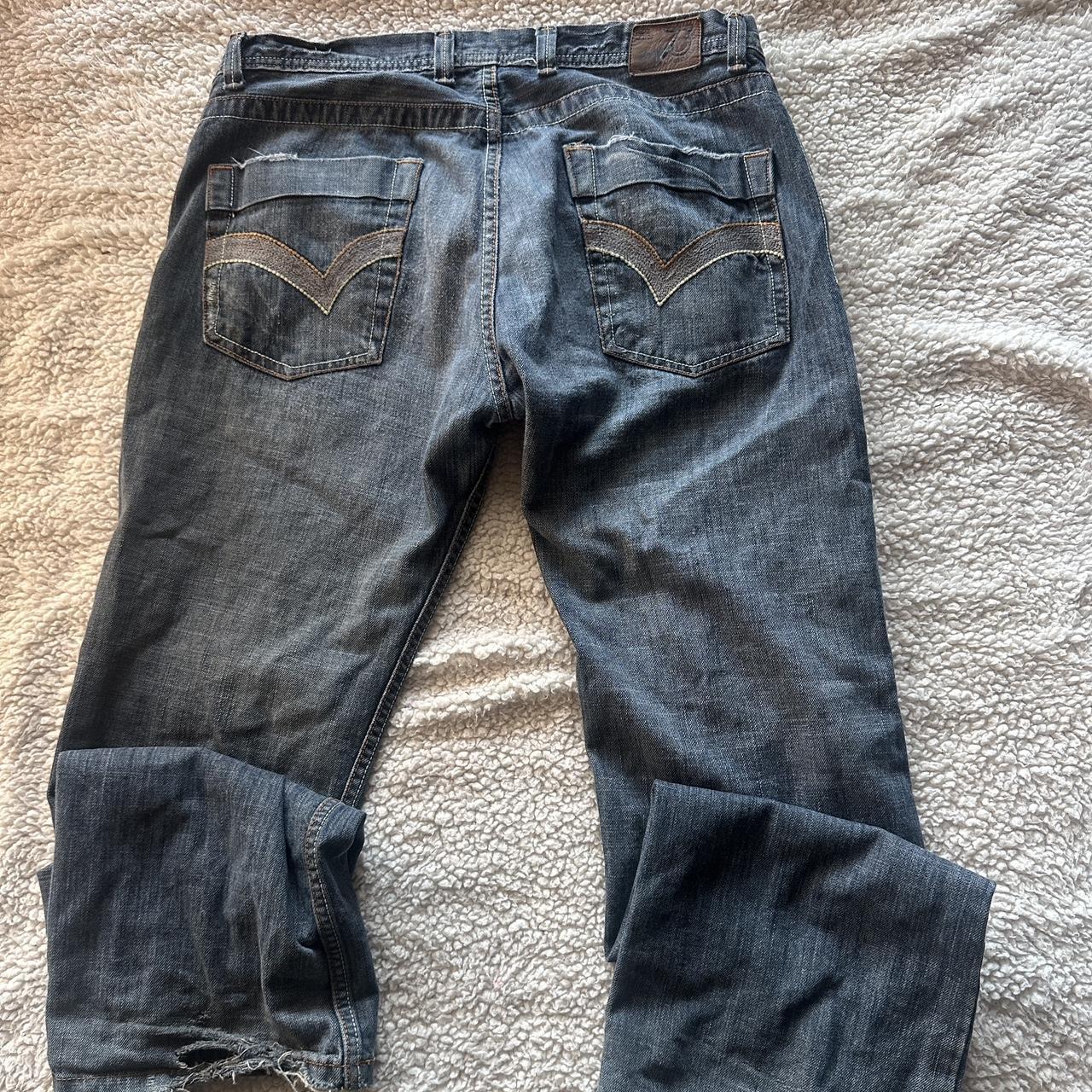 super sick affliction style baggy jeans size 36... - Depop