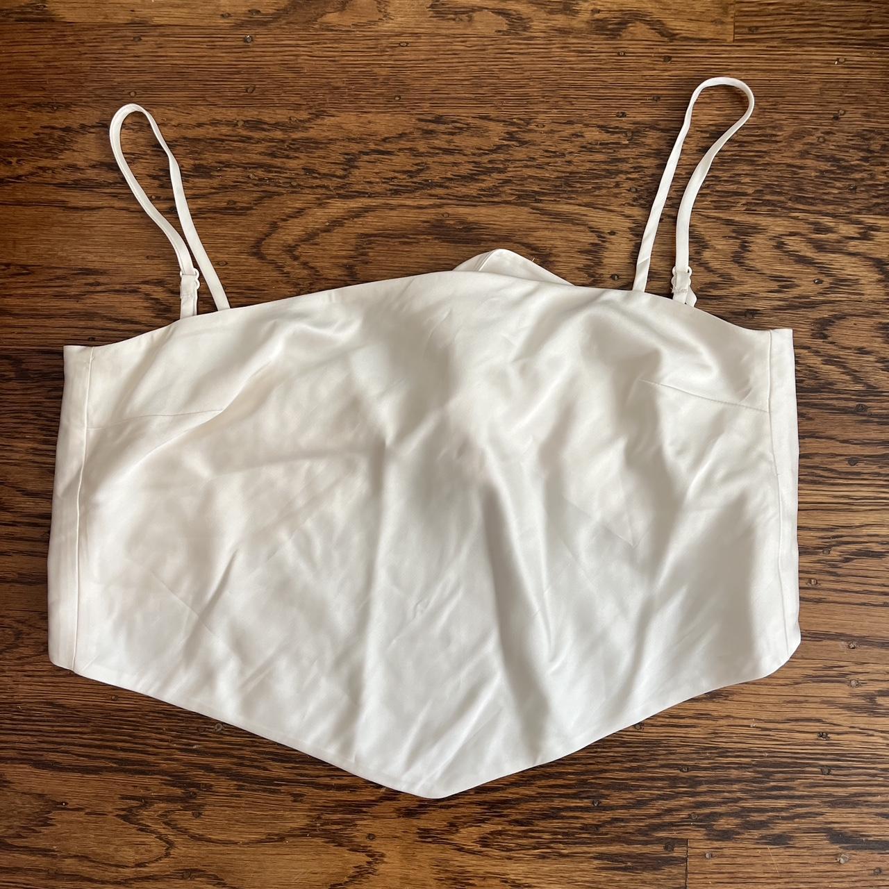 white silk scarf top really nice quality barely worn - Depop